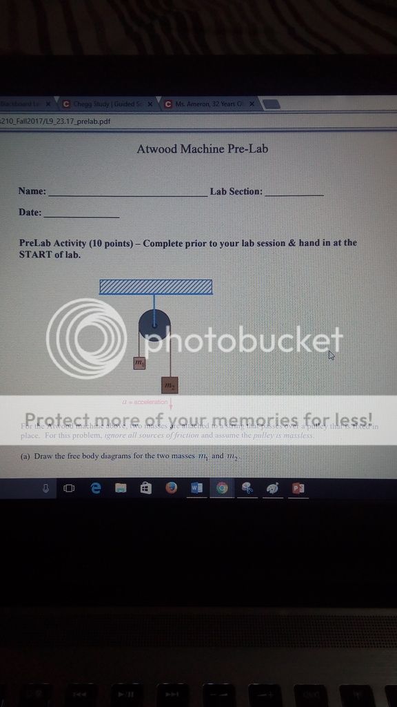 Solved Atwood Machine Pre-Lab For the Atwood machine | Chegg.com
