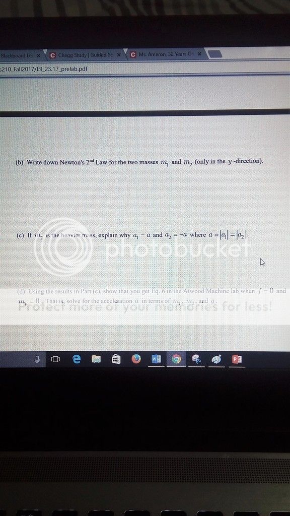 Solved Atwood Machine Pre-Lab For the Atwood machine | Chegg.com